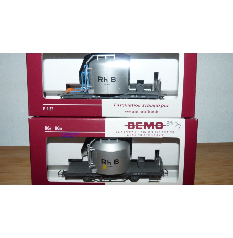 BEMO HOm 7452 100, Coffret 4 wagons silos à ciment type Uce RhB BO