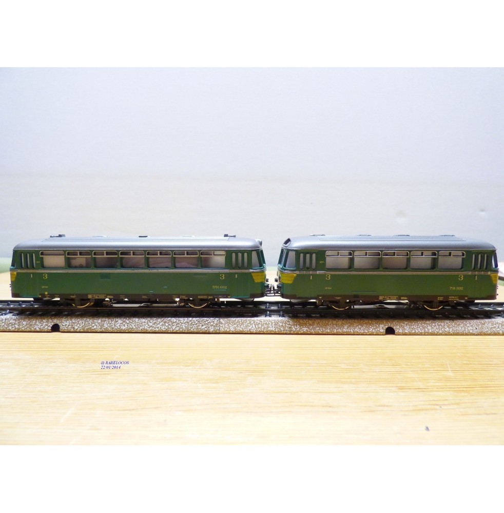 MÄRKLIN 3135, autorail et remorque ( Schienenbus ) série 551 / 731 CFV3V BO