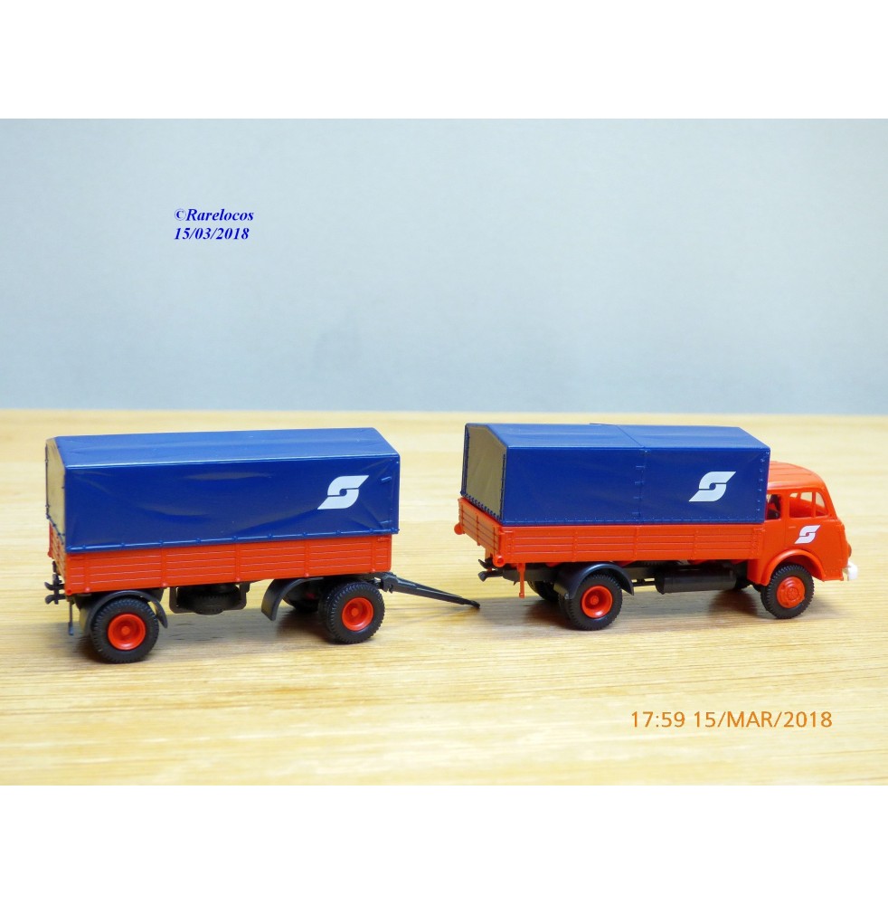 ROCO Minitanks 6002, Camion STEYR 680 et remorque ÖBB Neuf BO 1/87 HO