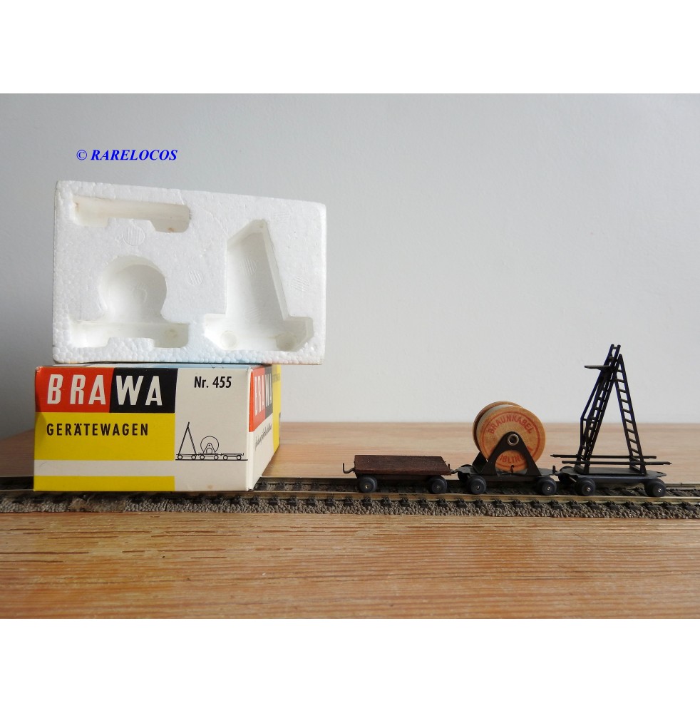 BRAWA 455, 3 wagons atelier neuf BO